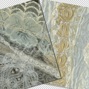 Lace Digital Paper, Digital Junk Journal Kit, Vintage Lace Pages ...