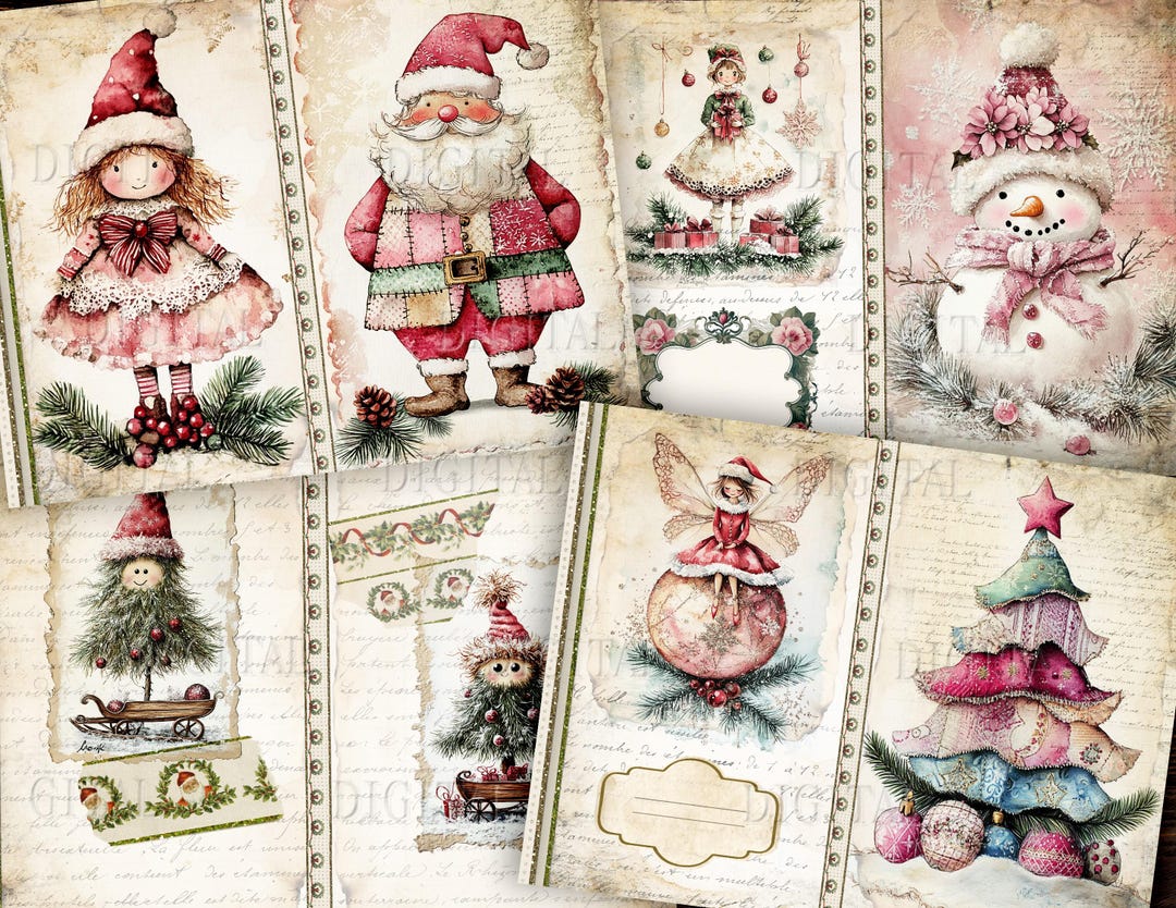 Dreamy Christmas Junk Journal Kit, Digital Christmas Paper With ...