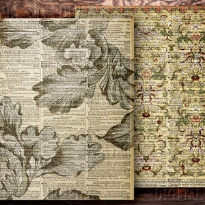 Vintage Digital Paper, 10 Scrapbook Collage Sheets, Digital Pages Pack ...