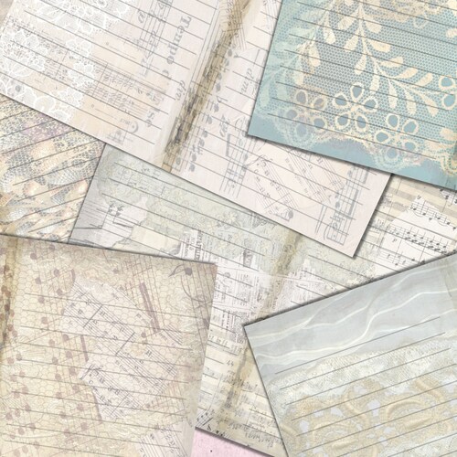 Printable Junk Journal Pages Vintage Style Lined Paper | Etsy