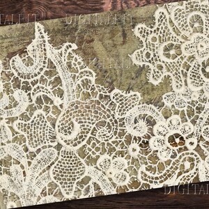 Lace & Old Book Covers Junk Journal Printable Pages, 5 Vintage Lace ...