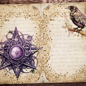 Halloween Junk Journal Pages, Digital Scrapbook Paper Kit, Spooky ...