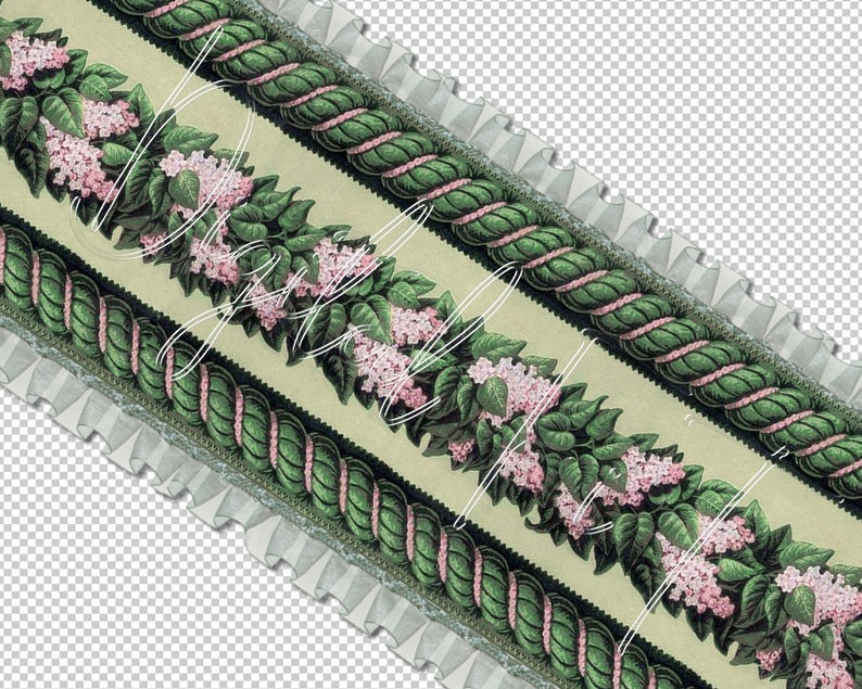 5 Vintage Digital Scrapbooking Ribbon Lace PNG Digital Files - Etsy