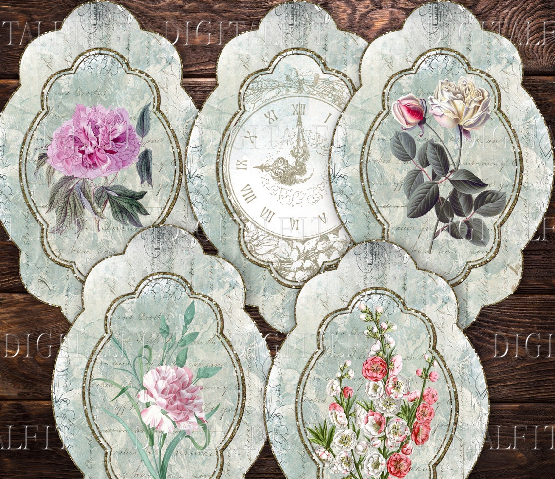 Victorian Style Printable Tags Labels 8 Printable Pages PDF | Etsy