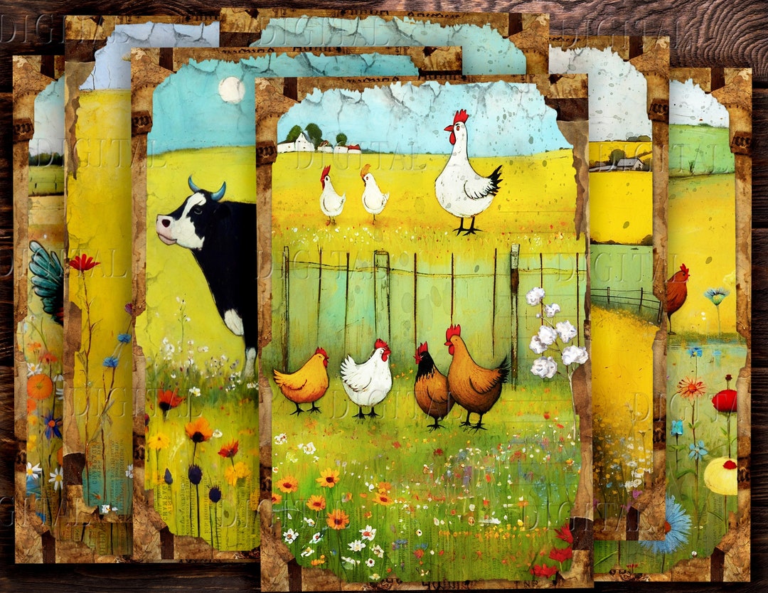 Country Farm Junk Journal Paper, Rustic Scrapbook Paper, 14 Farm ...