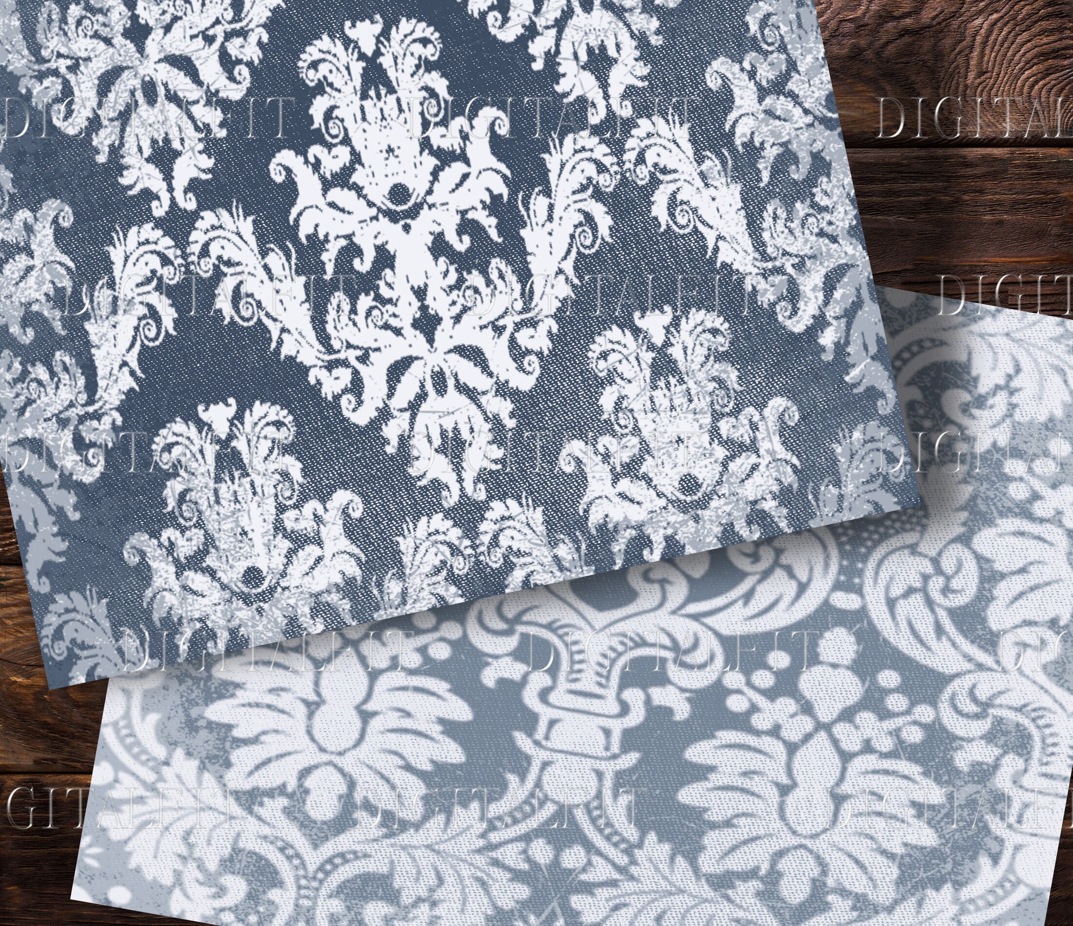 Printable Background Journal Pages Blue Grey Junk Journal - Etsy