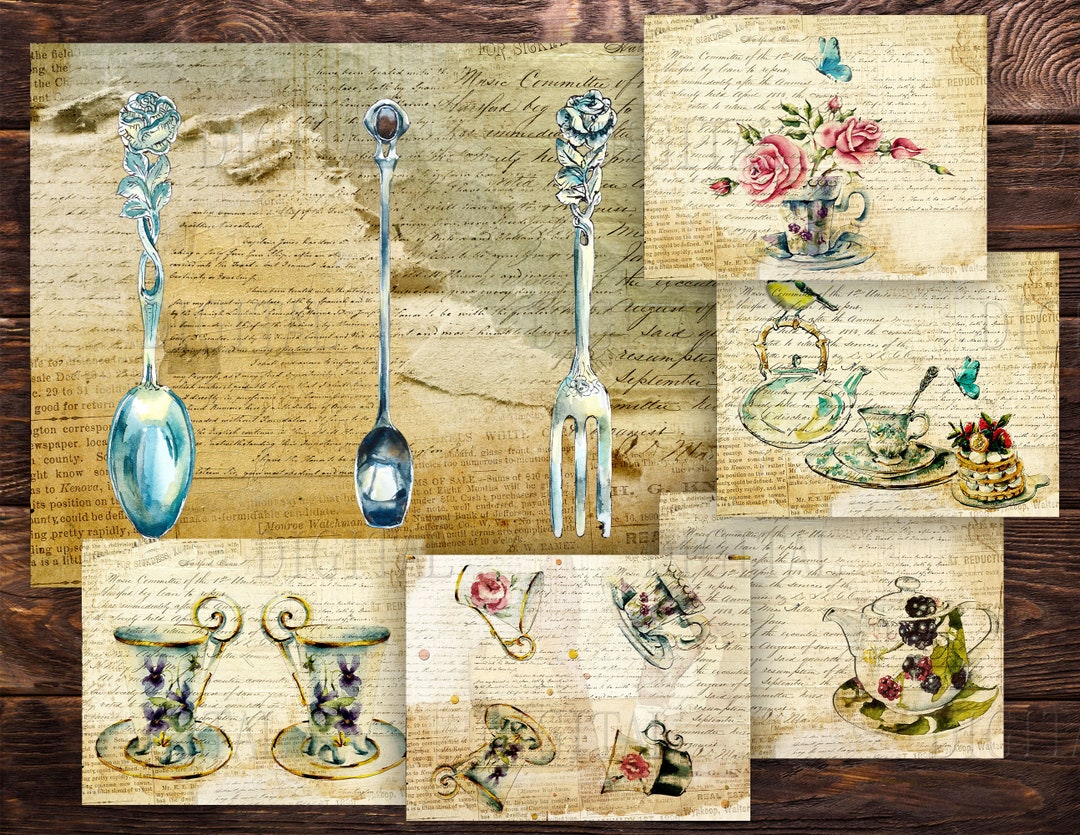 Tea Junk Journal Kit: Vintage Afternoon Tea Pages (PDF) - Etsy