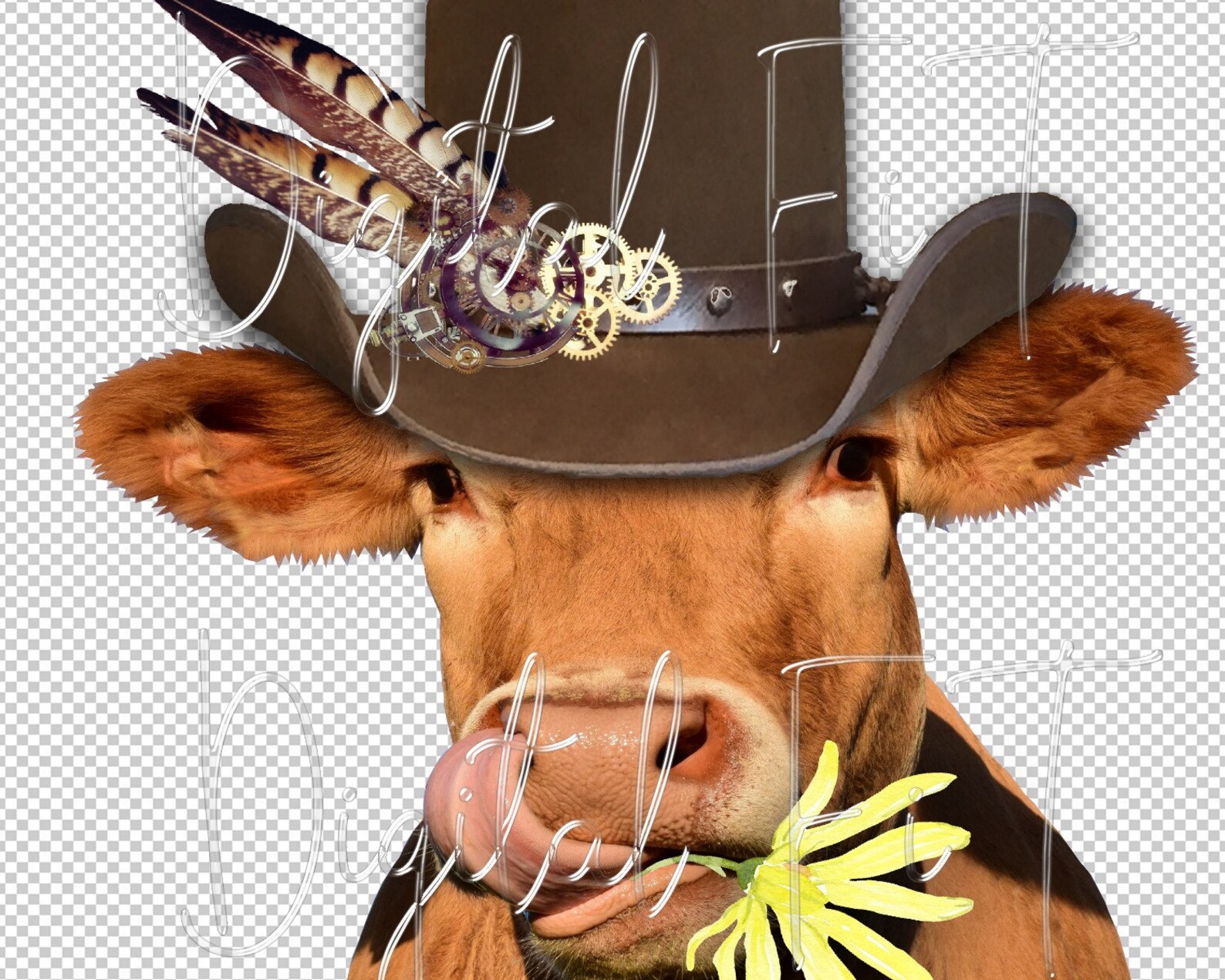 Steampunk Cow PNG Digital File Sublimation Design Instant - Etsy