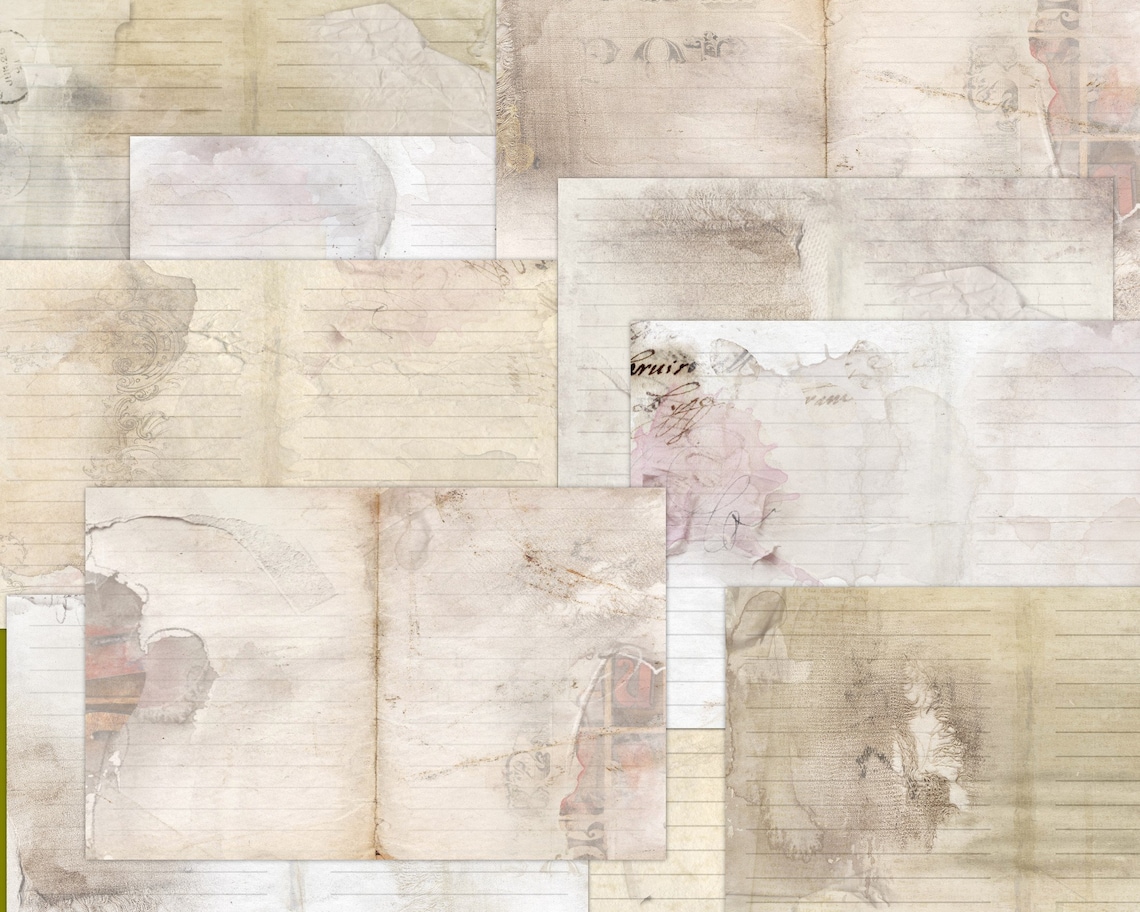 Lined Journal Pages Printable Paper Junk Journal Junk | Etsy