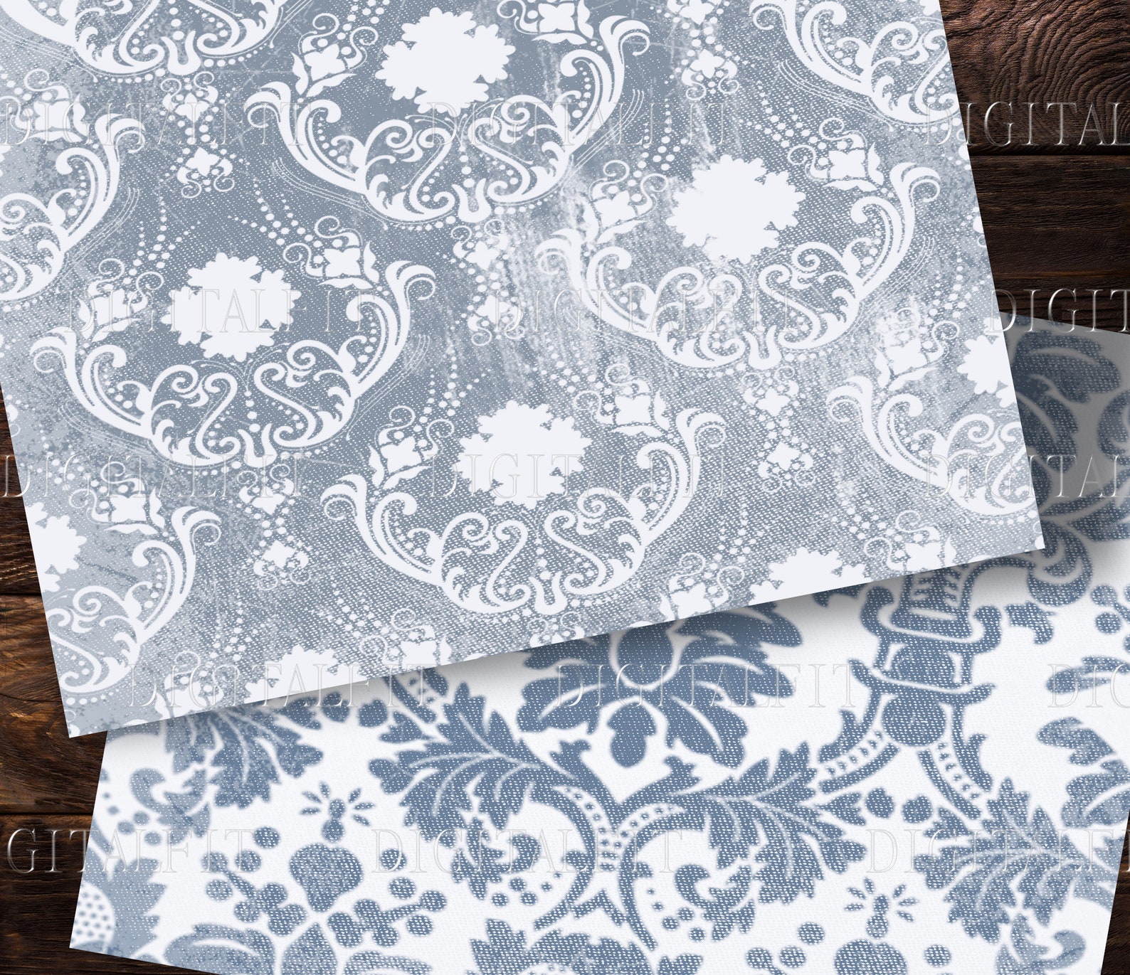 Printable Background Journal Pages Blue Grey Junk Journal - Etsy