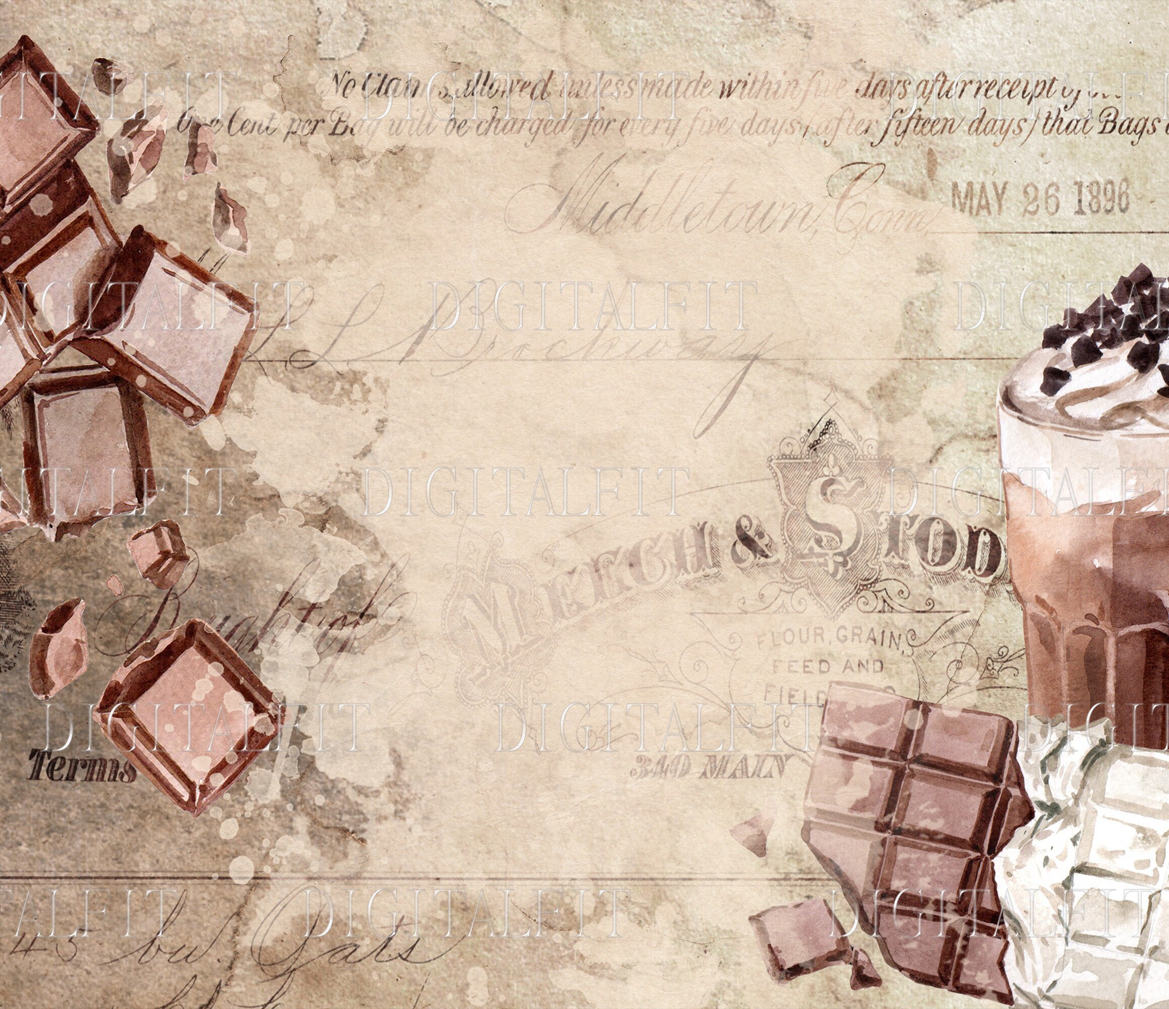 Chocolate Junk Journal Page Set Printable Pages - Etsy