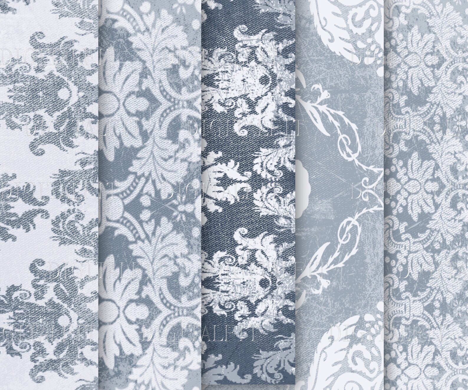 Printable Background Journal Pages Blue Grey Junk Journal - Etsy