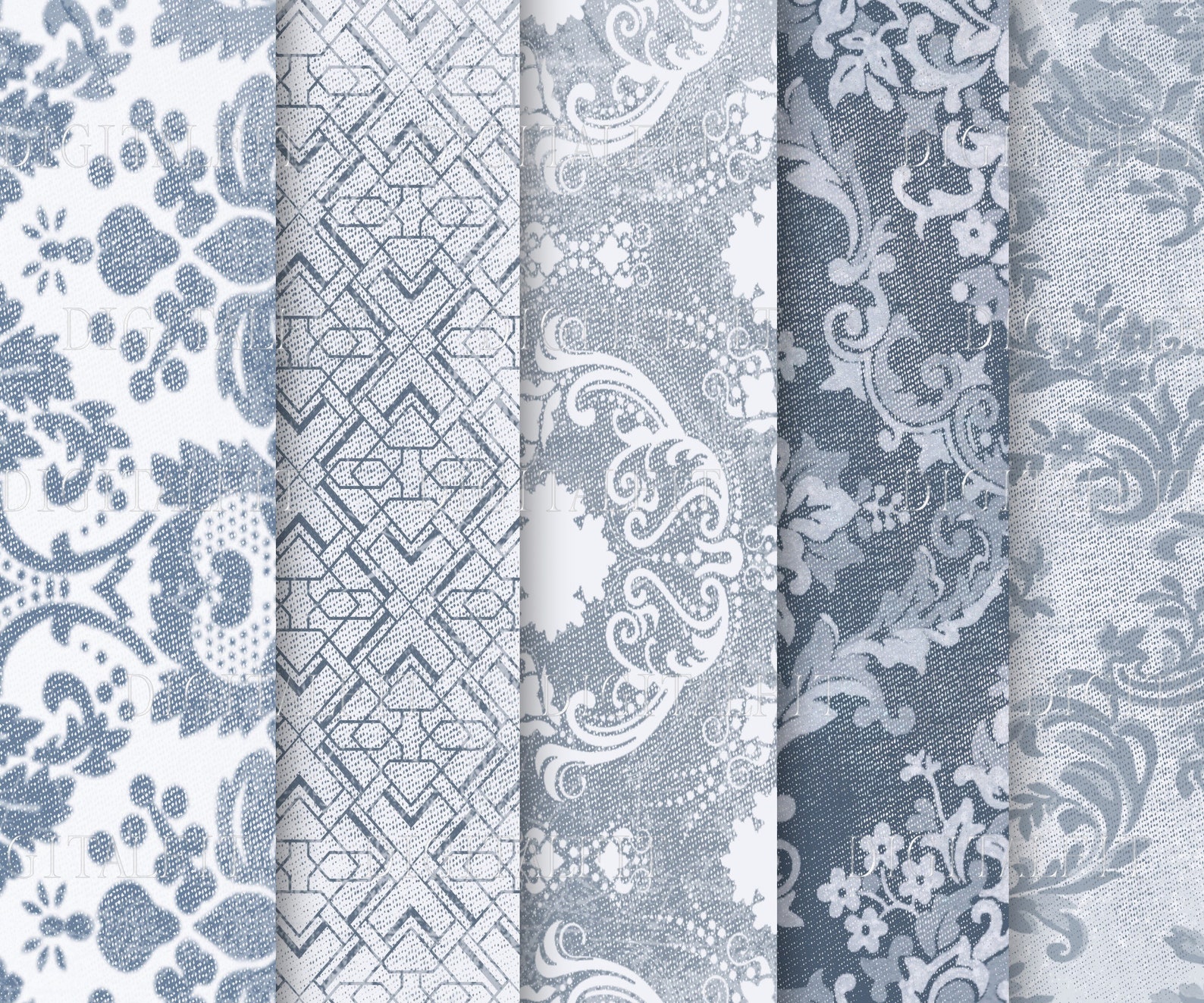 Printable Background Journal Pages Blue Grey Junk Journal - Etsy