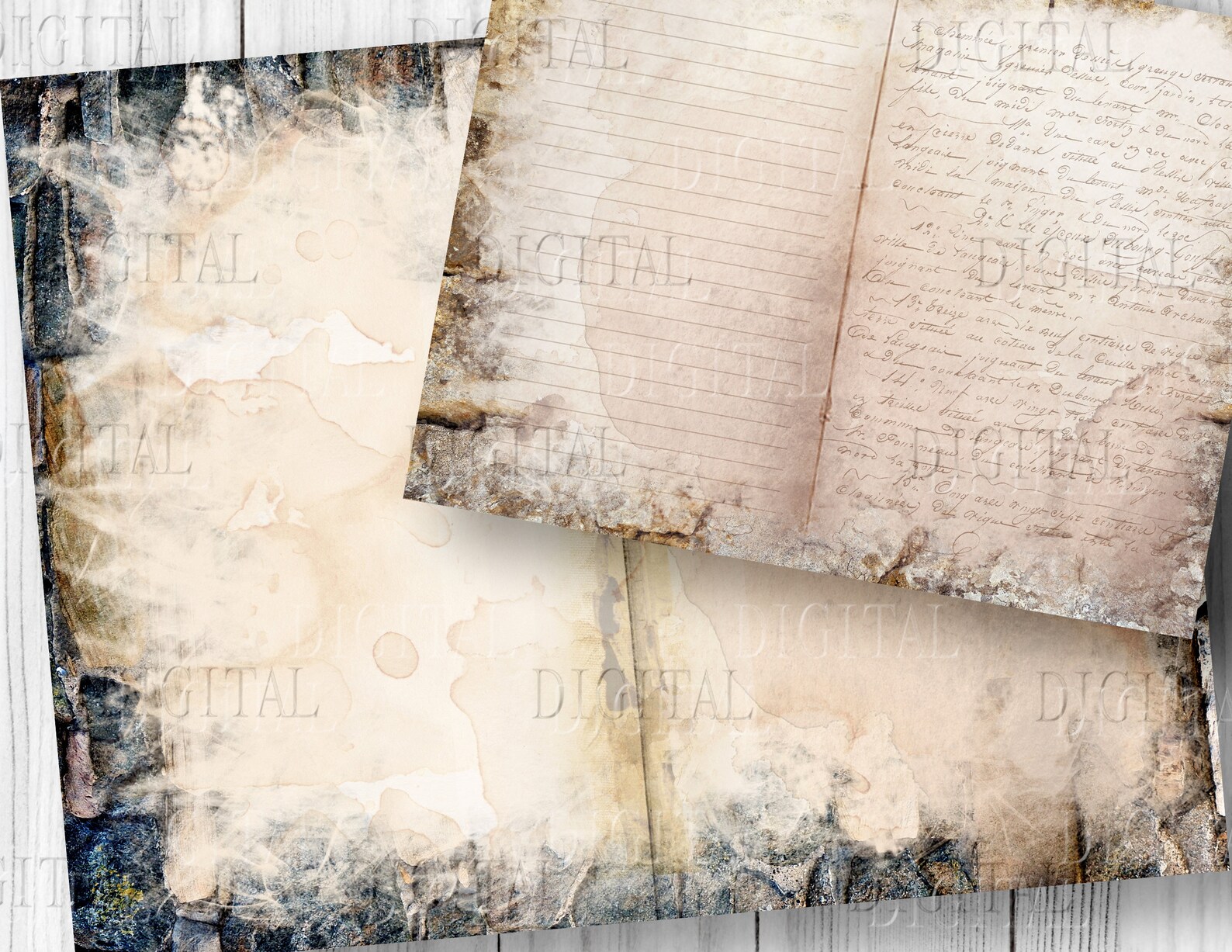 Basic Lined & Blank Journal Pages Digital Junk Journal - Etsy
