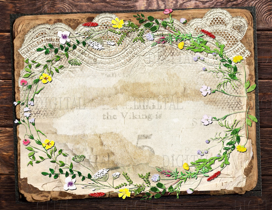 Wild Flowers Journal Printable Papers, 10 Vintage Journal Pages ...