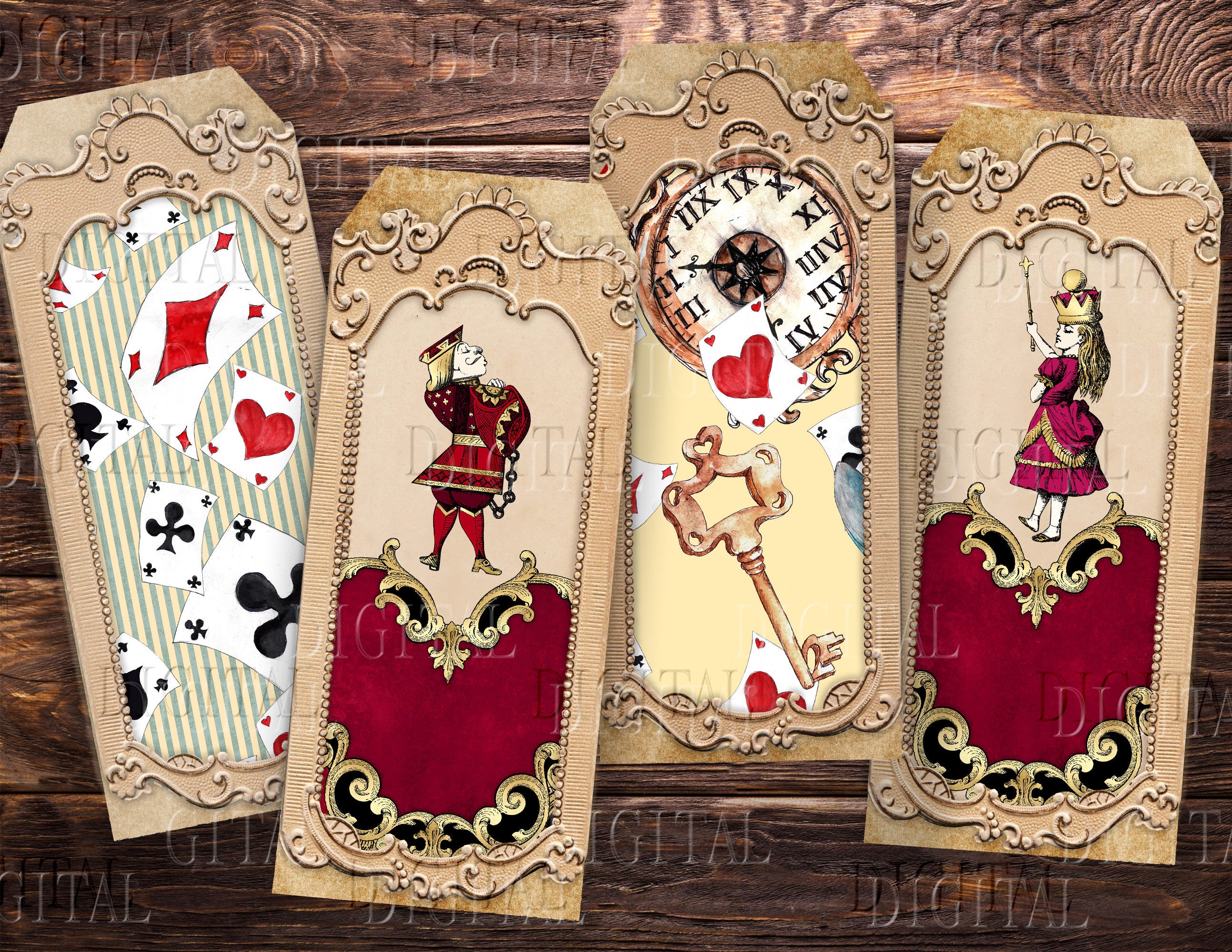 Alice in Wonderland 16 Printable Tags Alice Labels Junk | Etsy UK