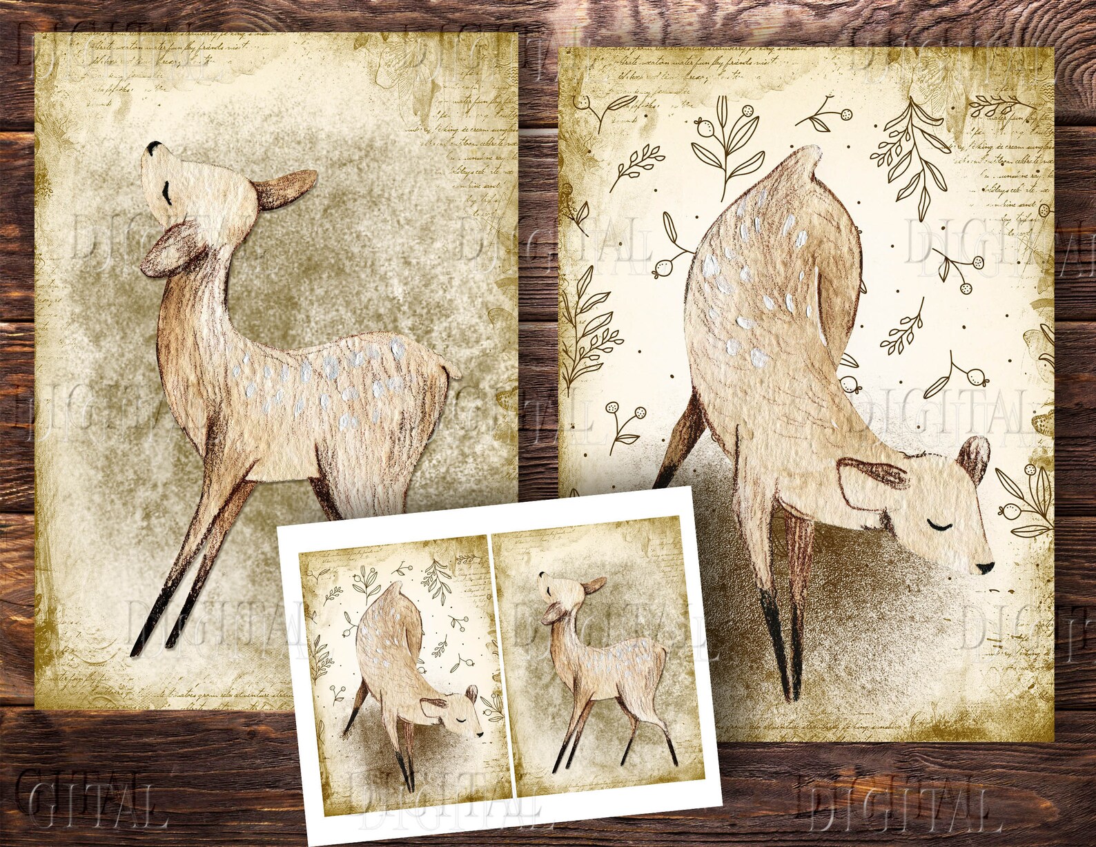 Deer Spirit Animal Ephemera 10 Deer Printable Junk Journal - Etsy