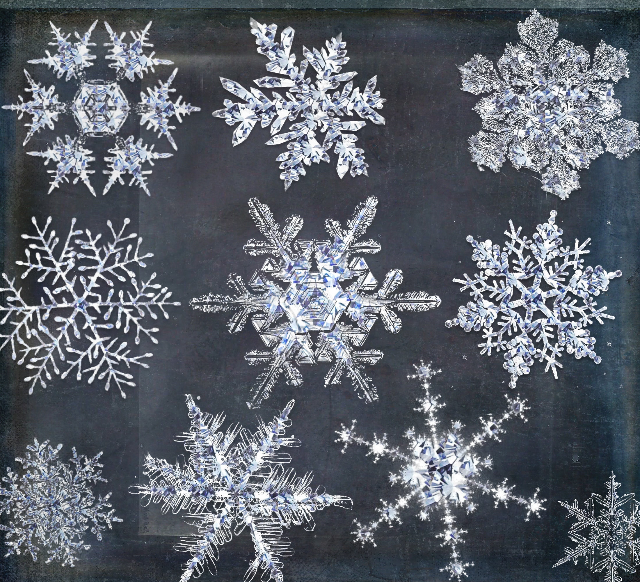 Snowflakes PNG 10 Sparkly Digital Snowflakes Winter Clipart | Etsy
