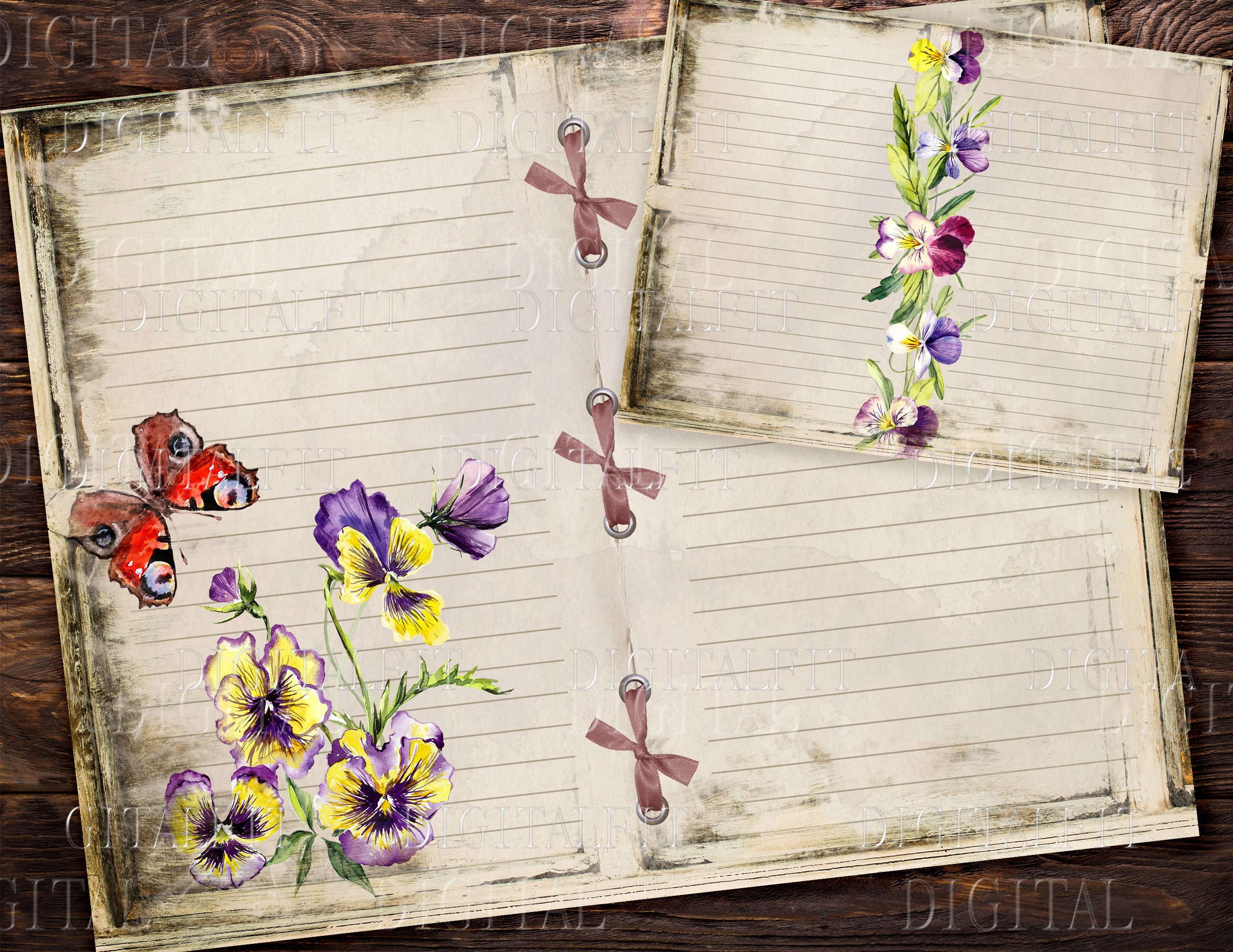 Digital Journal Kit 12 Junk Journal Pages Printable Lovely | Etsy