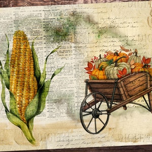 Fall Rustic Junk Journal Printables, 12 Autumn Flowers Pages, Vintage ...