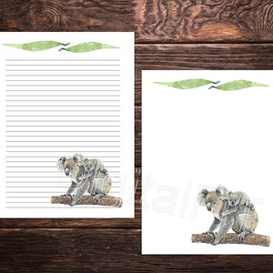 Koala Bear & Koala Baby, Printable Digital Paper, Joey, 4 Pages ...