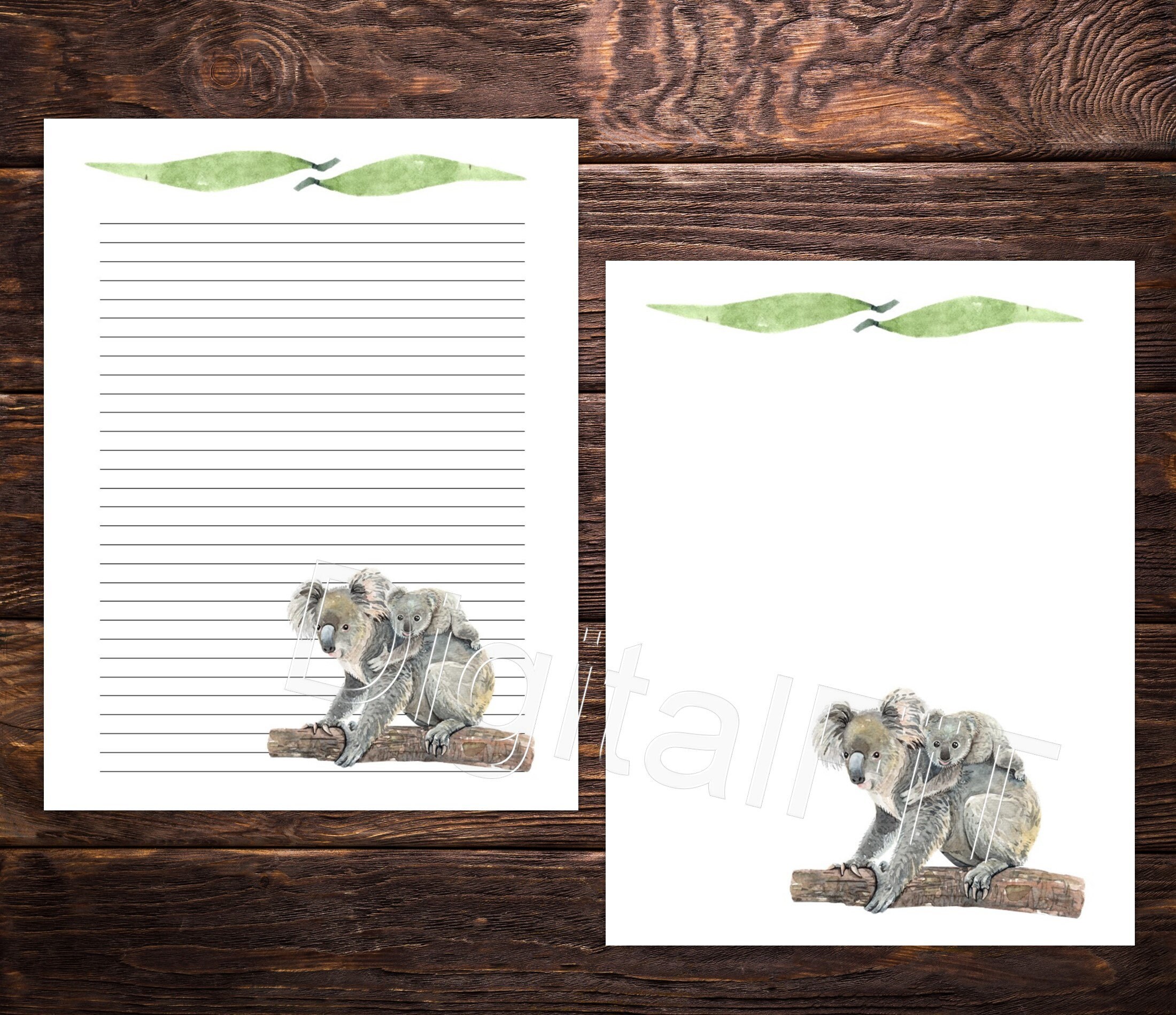 Koala Bear & Koala Baby Printable Digital Paper Joey 4 - Etsy