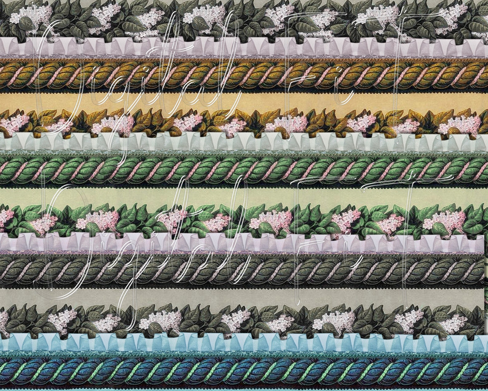 5 Vintage Digital Scrapbooking Ribbon Lace PNG Digital Files - Etsy