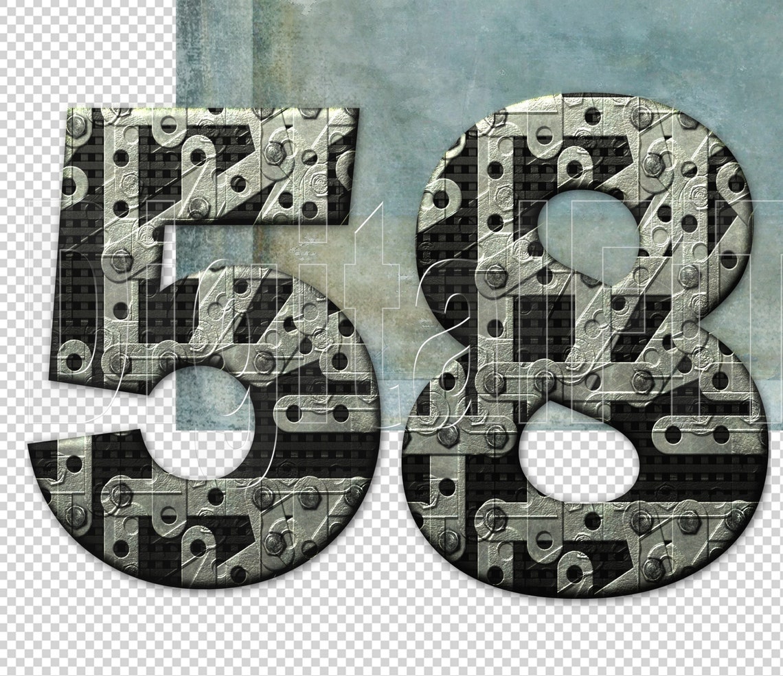 Steampunk Digital Numbers Steampunk Art PNG - Etsy