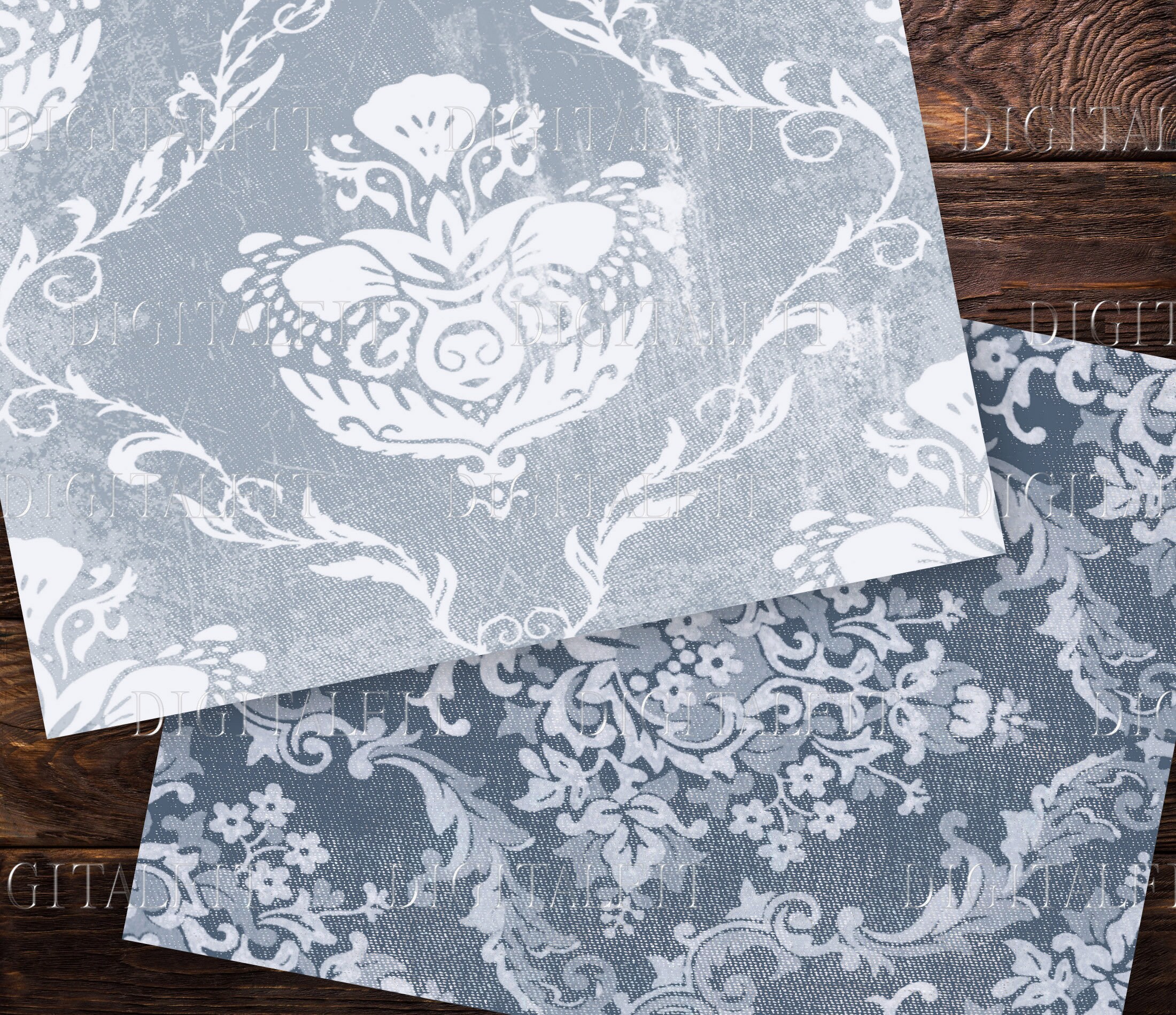 Printable Background Journal Pages Blue Grey Junk Journal - Etsy