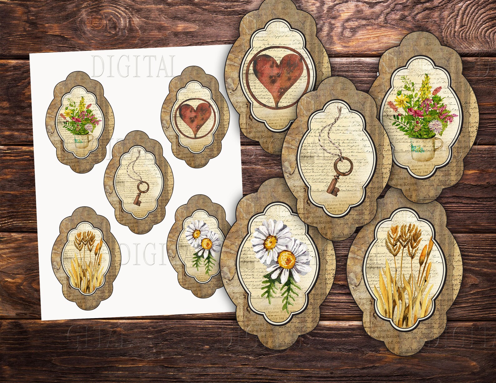 Country Living Farm Life Printable Ephemera, 50 Tags, Labels, Envelopes ...