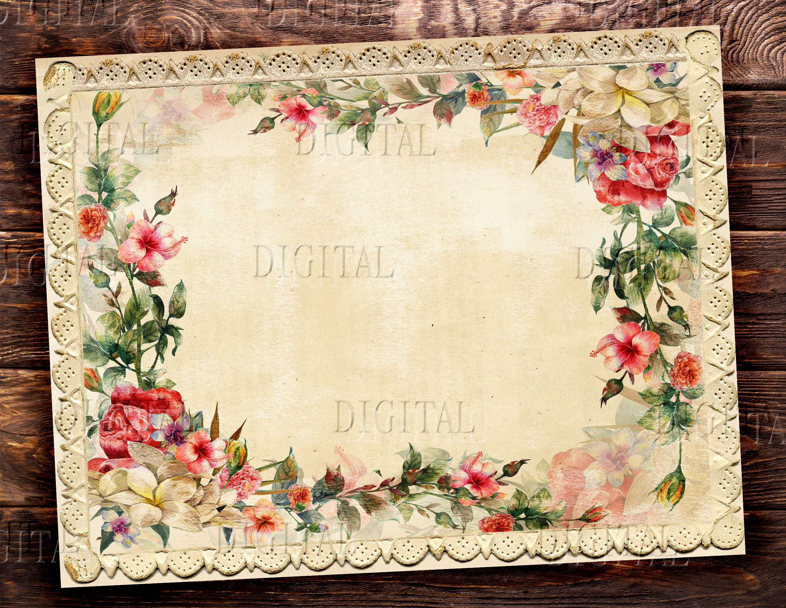 Decorative Floral Papers 8 Vintage Flower Papers PDF - Etsy