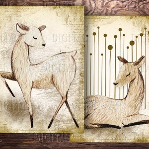 Deer Spirit Animal Ephemera, 10 Deer Printable Junk Journal Cards, Baby ...