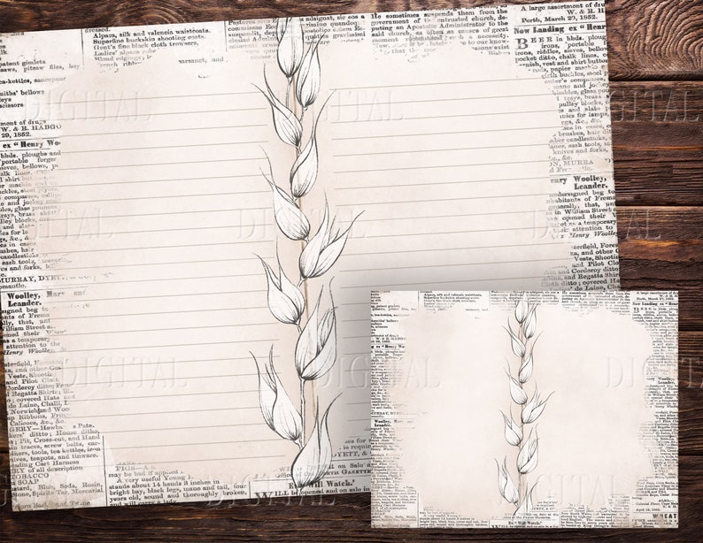 White Flowers Junk Journal Paper: Lined & Blank Pages (PDF) - Etsy
