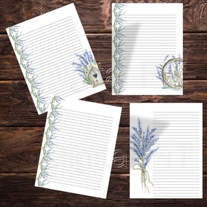 Lavender, Digital Writing Paper, 6 Pages, 8.5x11, JPG, PDF - Etsy