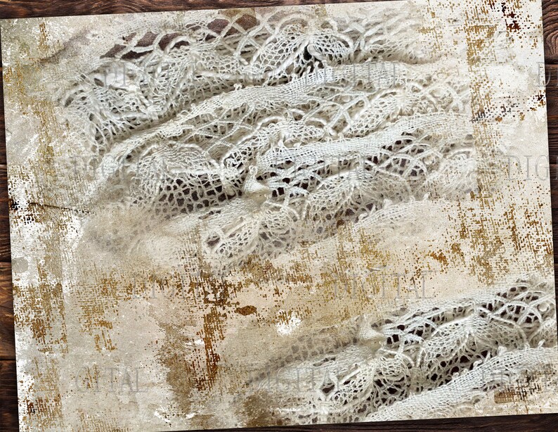 Antique French Lace Junk Journal Pages: Floral Collage Sheets (PDF ...