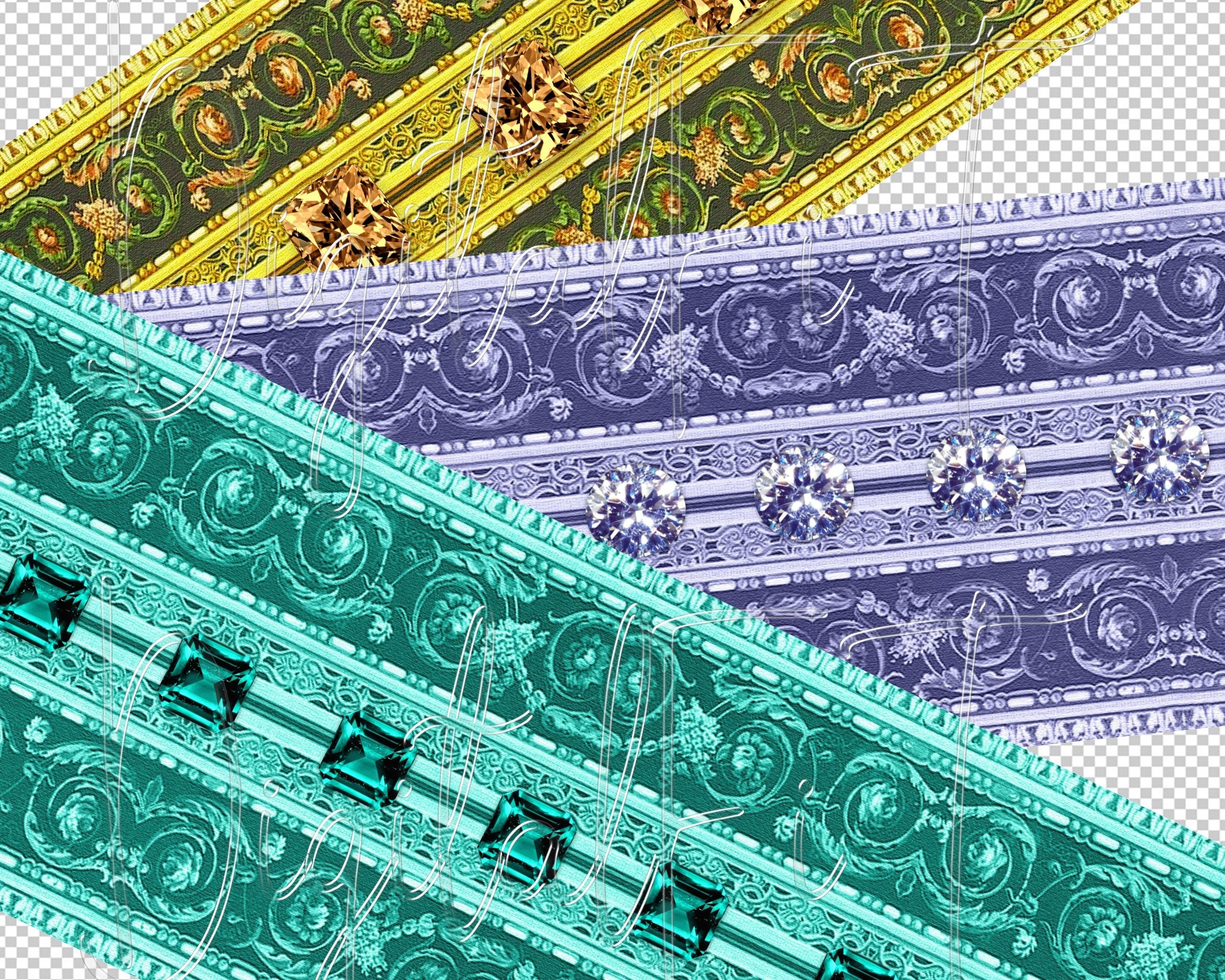 Teal Ribbon Border Clip Art