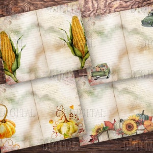 Fall Rustic Junk Journal Printables, 12 Autumn Flowers Pages, Vintage ...