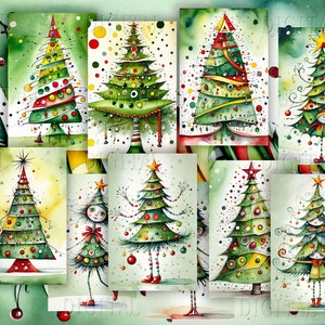 Merry & Bright Christmas Tree, Holiday Junk Journal Half Pages ...