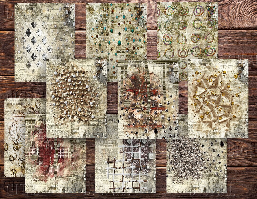 Distressed Printable Paper Pack, 10 Grunge Junk Journal Pages, PDF - Etsy