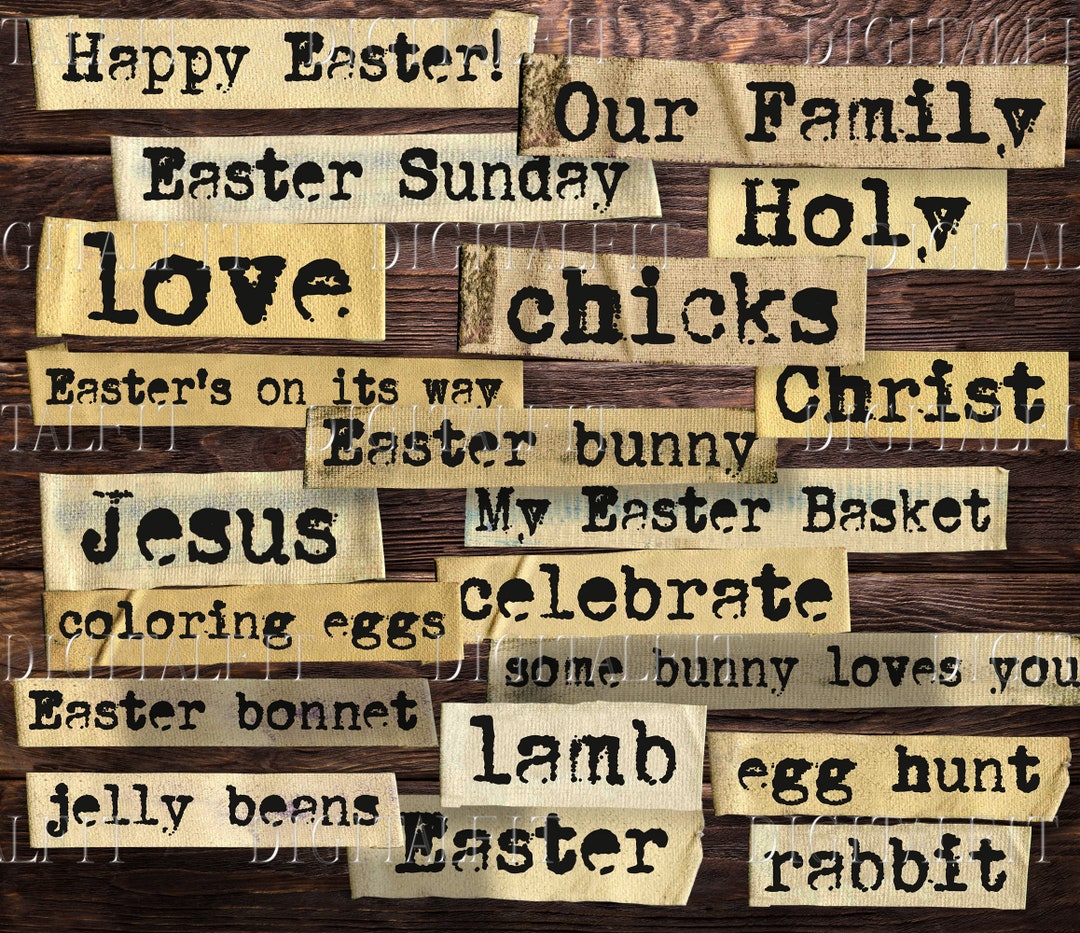 Easter Words, 20 Printable Digital Words - Instant Digital Download ...