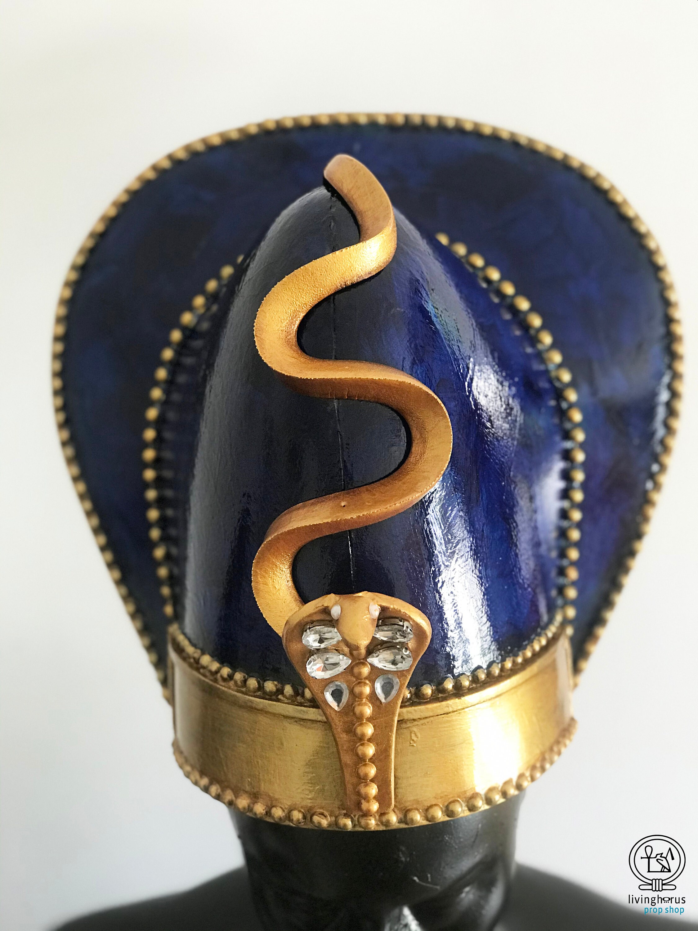 Alte ägyptische Khepresh Krone Pharao Blue War Crown - Etsy.de