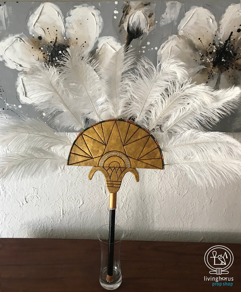 Ancient Egyptian Ostrich Feather Fans (set of 2) - Etsy