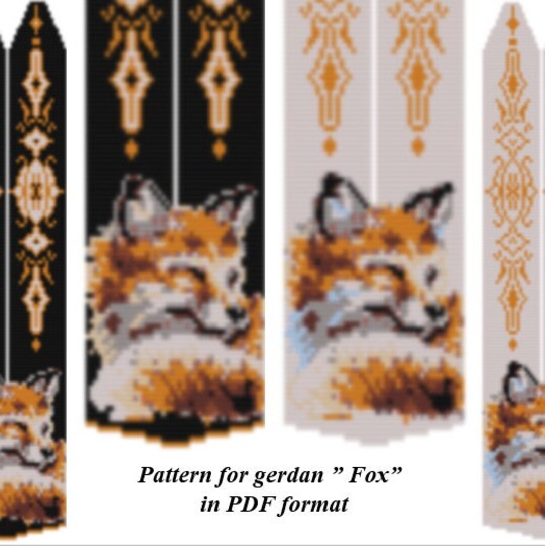 Pattern Beaded Gerdan in PDF Format, Scheme Beaded Necklace,fox ...