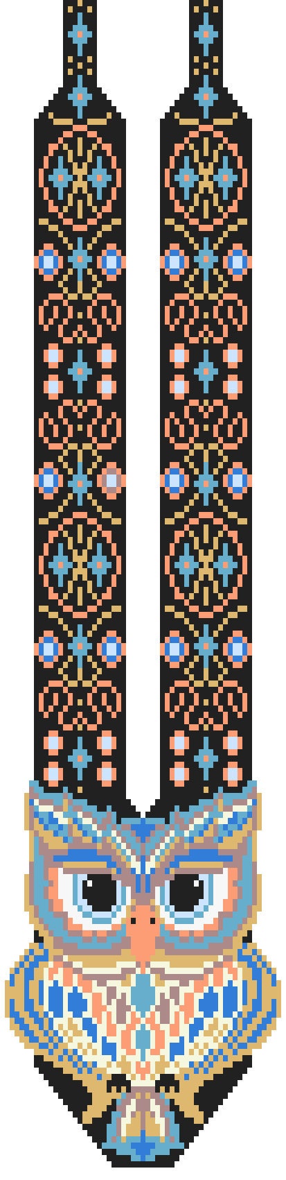 Pattern Beaded Gerdan in PDF Format, Scheme Beaded Necklace, Owl ...