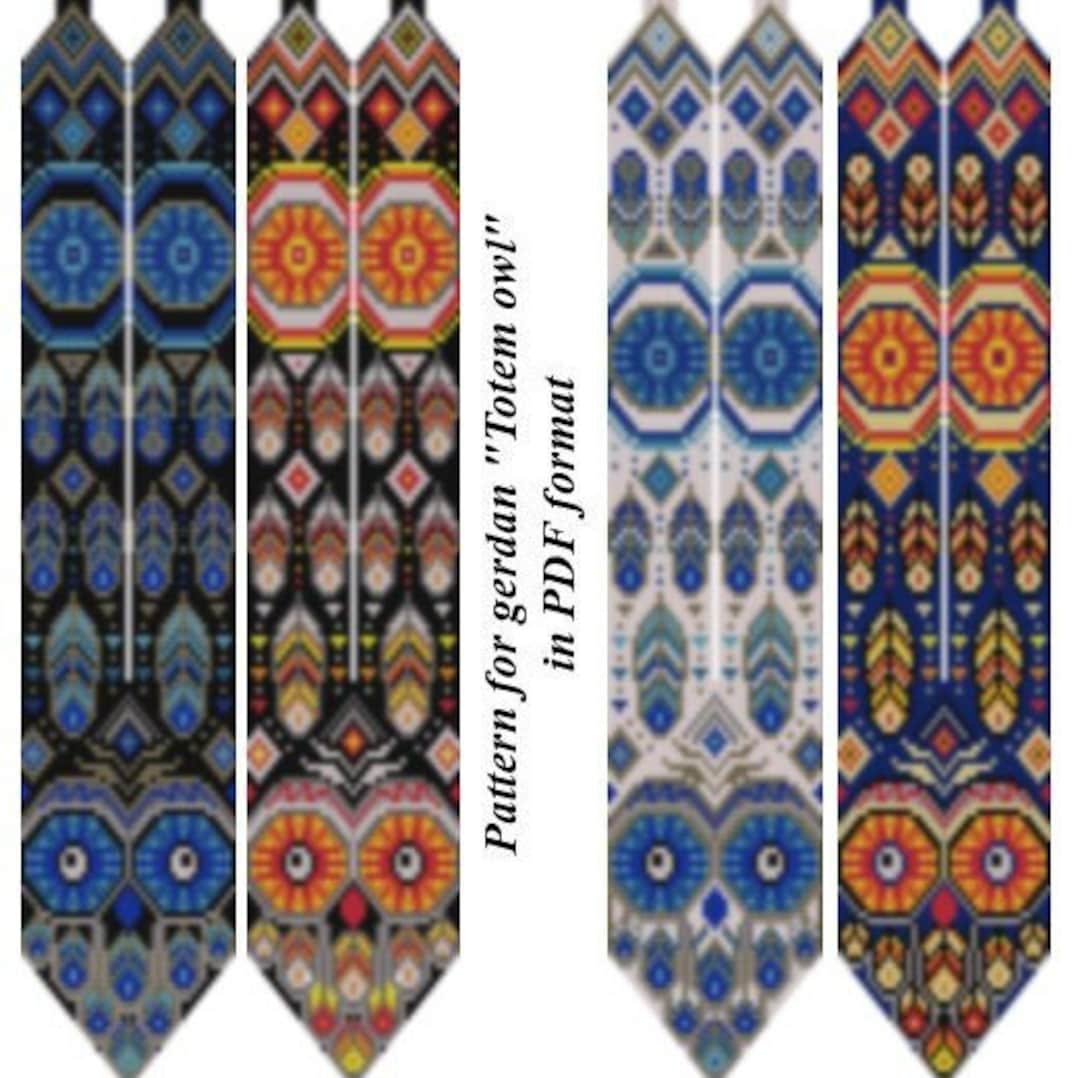 Pattern Beaded Gerdan in PDF Format, Scheme Beaded Necklace, Totem Owl ...
