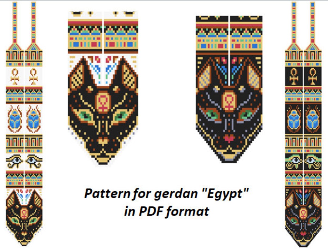 Pattern Beaded Gerdan in PDF Format, Scheme Beaded Necklace, Egypt ...