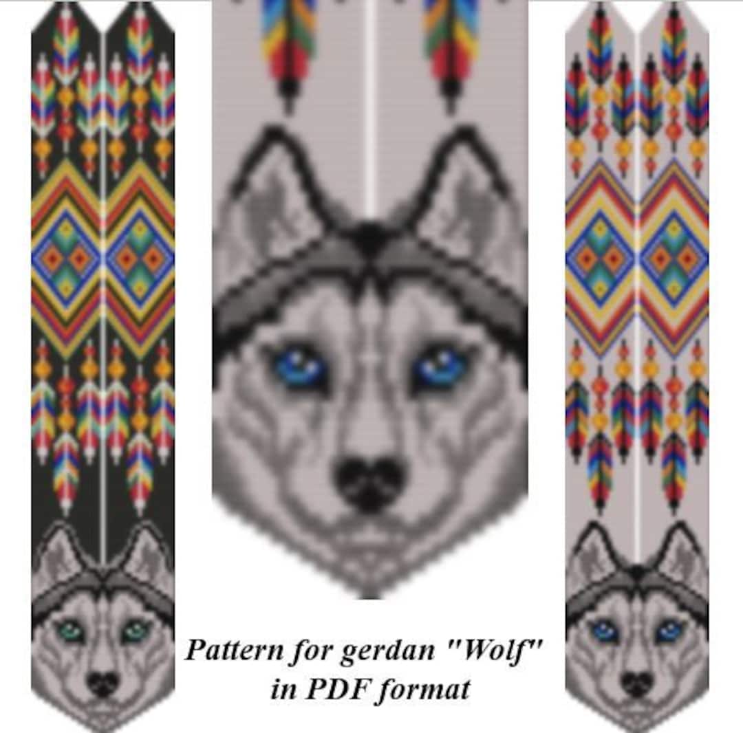Pattern Beaded Gerdan in PDF Format, Scheme Beaded Necklace, Wolf ...