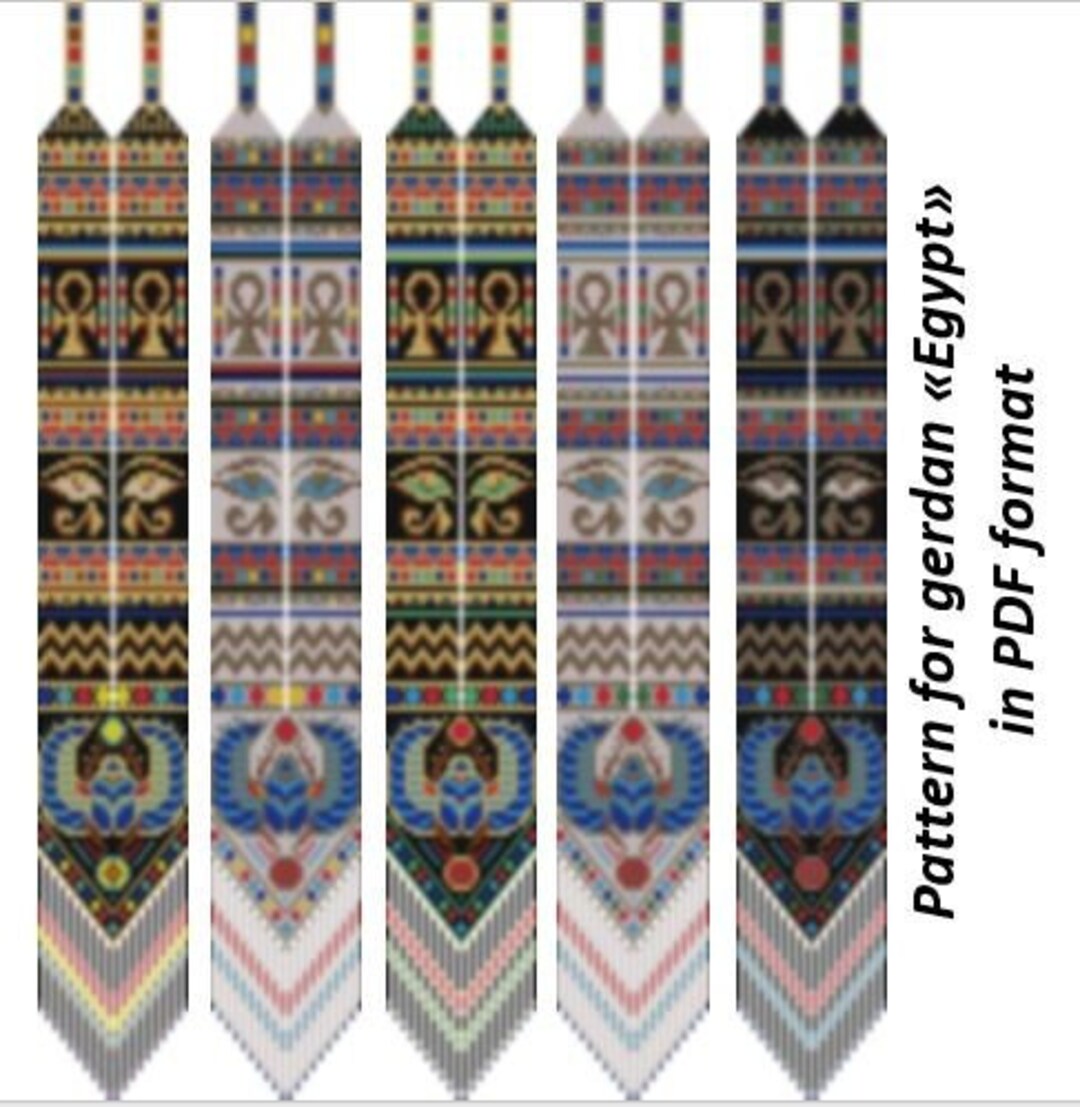 Pattern Beaded Gerdan in PDF Format, Scheme Beaded Necklace, Egypt ...