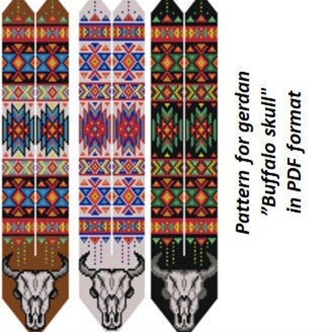 Pattern Beaded Gerdan in PDF Format, Scheme Beaded Necklace, Native ...