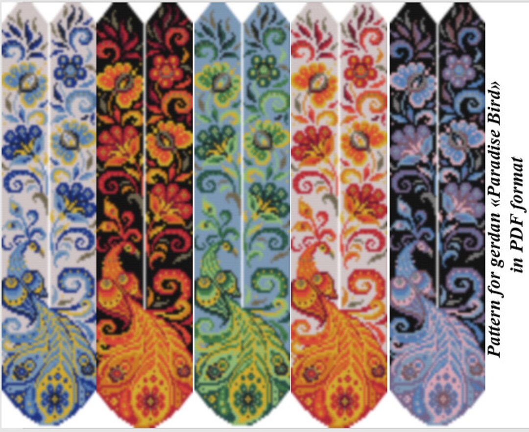 Pattern Beaded Gerdan in PDF Format, Scheme Beaded Necklace, Paradise ...